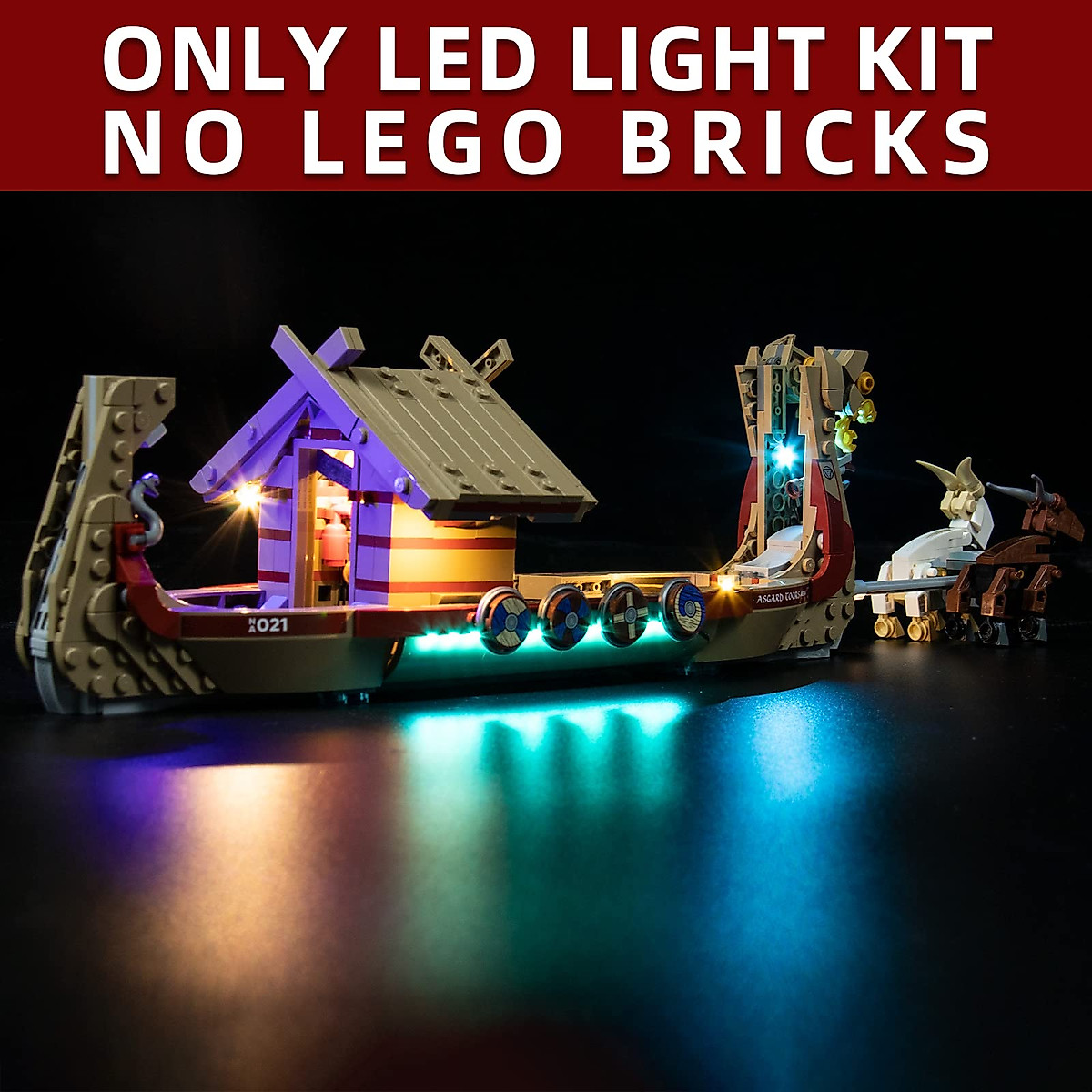 Bourvill LED Lights Kit for Lego 76208 Marvel The Goat Boat - Lights Set Compatible with Lego 76208 Set -Classic Version (Lights Kit without Model)