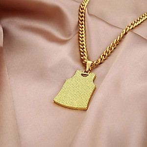 Winssigma Gold Basketball Jersey Necklace, Basketball Number Necklace for Basketball Fans Star Memorial Souvenir