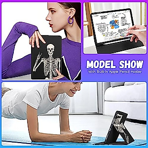 Uppuppy for Apple iPad Air 5th/4th Generation Case 10.9 Inch, for iPad Pro 11 Inch Case Pencil Holder Cute Kids Women Girls Folio Skeleton Cover for iPad Air 5 2022/4 2020/Pro 11” A2588 A2316 A2316