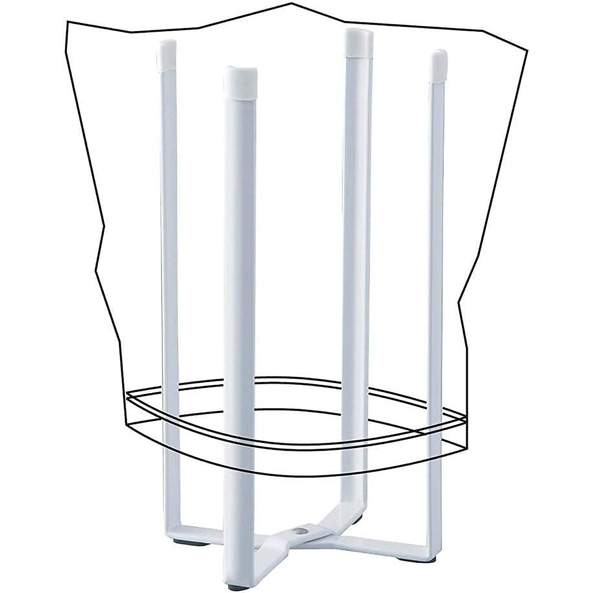 Anferstore Multifunction Eco Stylish Holder Cup Drain Rack, Home Tower Kitchen Stand Plastic Bag Garbage Bag Holder for Home Kitchen Tower (White)