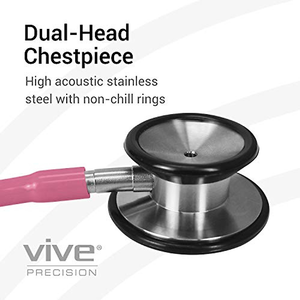 Vive Precision Dualhead Stethoscope - Dual Head Diaphragm Bell for Nurses, ER, Cardiology, Veterinary, Fetal Pediatrics Blood Pressure Kit - Double Barrel Chestpiece Device For Doctors, Students
