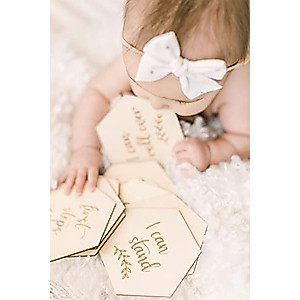 Baby Milestone Cards 13pcs (26 Designs) Milestone Wooden Circles | Monthly Milestone Wood Discs | Wooden Milestone Discs | Monthly Baby Milestone Markers