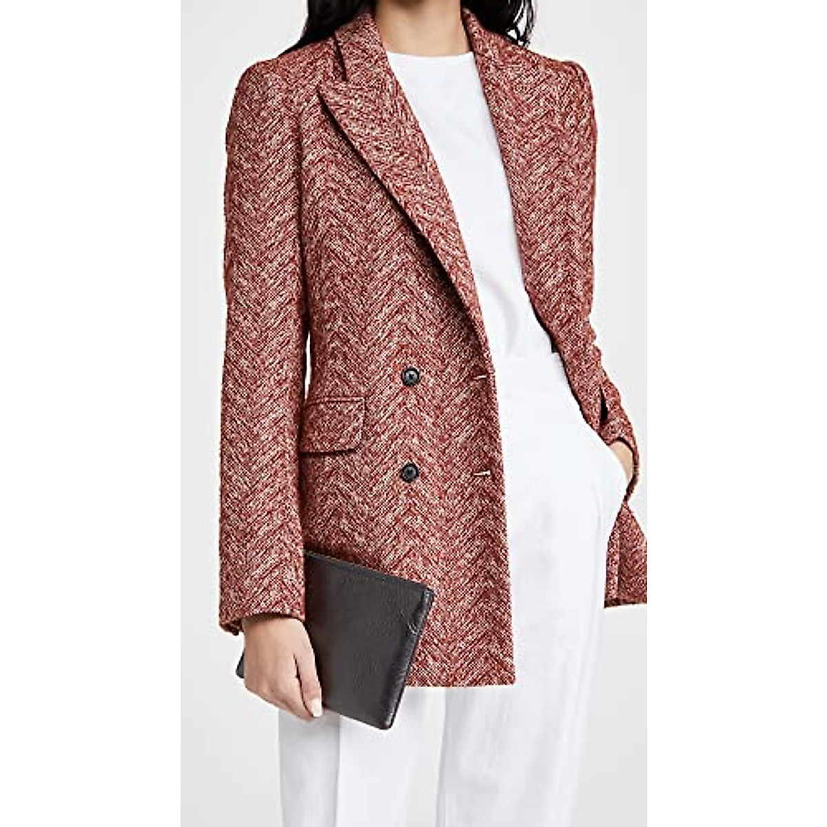 Madewell Women's The Leather Pouch Clutch, True Black, One Size