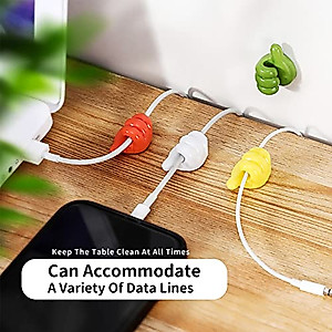 18PCS Silicone Thumb Wall Hooks, Creative Multi-Function Self-Adhesive Thumb Cable Organizer Clips, Key Hook Wall Hangers, Multi-Function Wall Storage Hooks for Bedroom Car Charging Data Cable