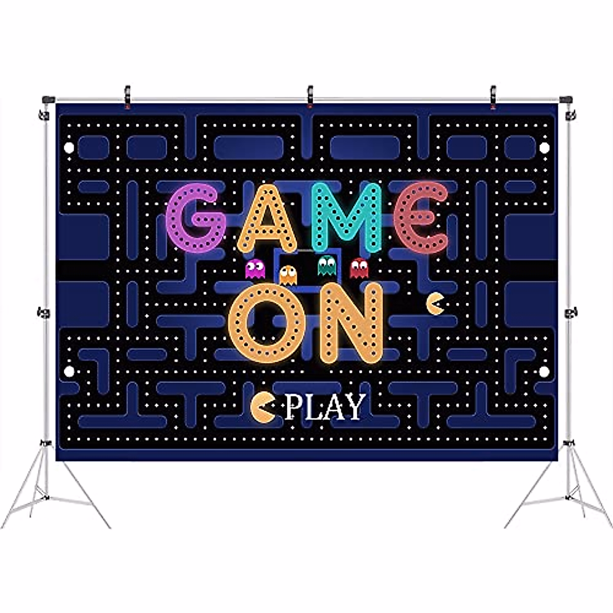 Ticuenicoa 9x6ft Video Game On Backdrop Girls Boys Maze Photography Background Colorful Lights Game On Birthday Party Supplies Kids Adults Gaming Party Decors Baby Shower Cake Table Photo Booth Props