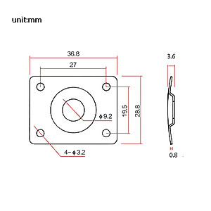 JD.Moon Square Metal 1/4 Output Jack Plate Input Jack Socket for Electric Guitar Bass (Chrome)