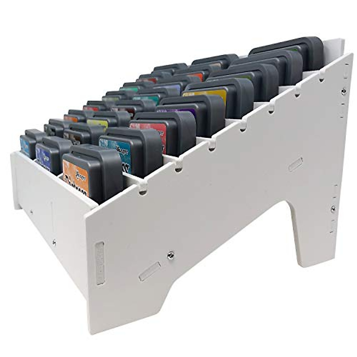Pixiss Ink Pad Storage Holder and Stamp Pad Storage for Distress Oxide Ink and Others Sits Horizontal or Vertical - Stores 24 Ink Pads Craft Storage Organizer