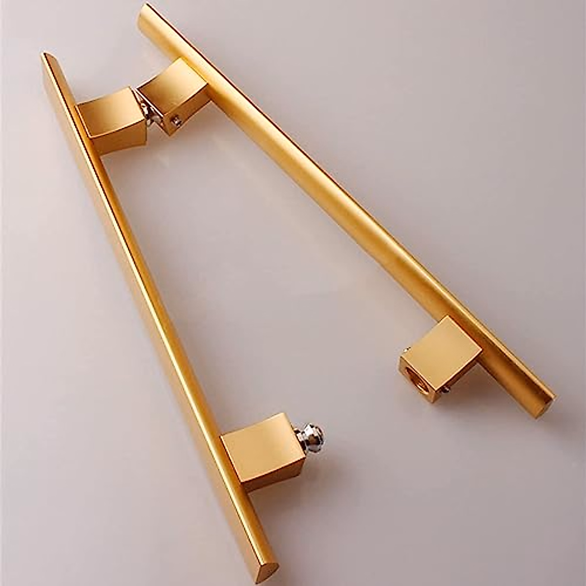 BOHHO Barn Door Pull Handle, Gold Stainless Steel Modern Entry Door Handle, 16in/20in Shower Glass Sliding Barn Door Interior Exterior Door Pull Push Brushed Nickel Satin Finish (Size : 40cm/15.7in)