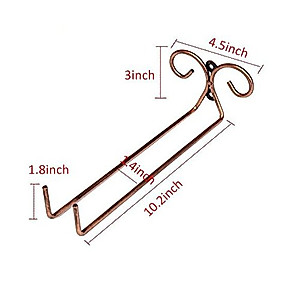 DBYAN Wine Glass Rack,Vintage Style Rubbed Bronze 2 Rows Stainless Steel Wall-Mounted Stemware Hanging Wine Glass Hanger Holder for Valentine Xmas Gift Bar Home Cafe