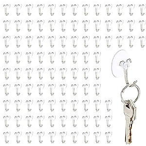Juvale Mini Clear Suction Cup Hooks, 0.19 Inches (30 mm, 100 Pack)