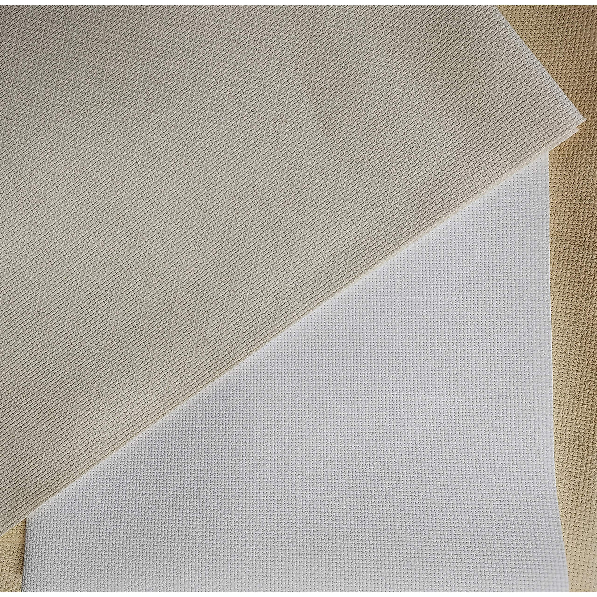 19" x 28" 14CT Counted Cotton Aida Cloth Cross Stitch Fabric (Natural-Ecru)