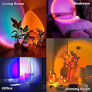 LEBROMI Sunset Lamp Projector Led Lights Floor lamp for Bedroom Night Light RGB Lights Sun Sunlight Sunrise Lamp 10w 360° Rotation Mood Lighting Home/Room Decor Halloween Christmas Gifts for Women