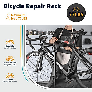 West Biking Bike Repair Stand,Heavy Duty Foldable Home Bike Workstands,Height Adjustable Bike Maintenance Stand, Portable Aluminum Bicycle Repair Stand For Heavy E Bike, Mountain Bike, Road Bike etc
