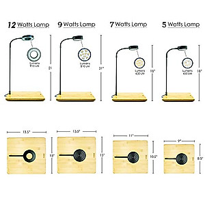 Hiro Aquatics Full Spectrum LED Light with Bamboo Board, Fits Aquarium Nano Tank, Betta Fish Tank, Potted Plants, Succulents, Miniature Landscape – 9W