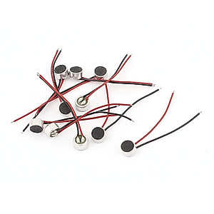 uxcell 10pcs 6mm x 3.5mm Mini Electret Microphone Condenser Pickup w Lead