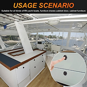 CXQamitao 5 Pack Push Button Latch Cabinet Door Catch Keyless Cupboard Locks for RV Motorhome Camper Caravan Home Yachts,Zinc Alloy&Black