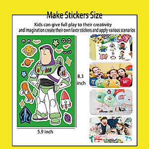 Toy Themed Story Stickers for Kids -18 Sheets Toy Inspiration Story Stickers for Party Decoration Party Supplies Birthday Gift Laptop Luggage Notebook Stickers