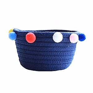 ibasenice 1pc Desk Topper Rattan Storage Basket Storage Baskets for Toys Woven Storage Basket Clothes Container Toy Storage Basket Desktop Storage Container Cotton Storage Basket Organizer