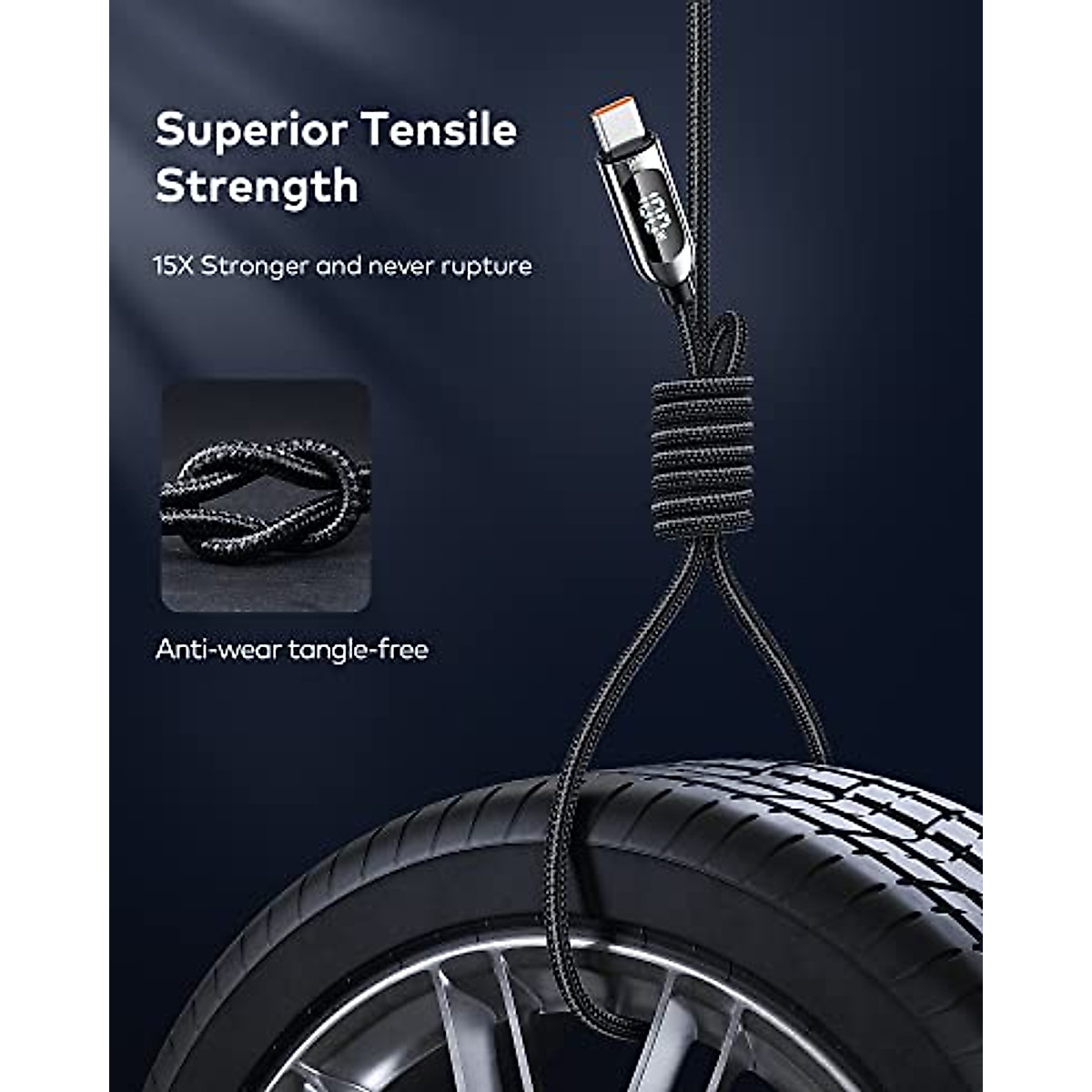 Baseus USB C Cable, [2-Pack 6.6ft+6.6ft] 100W PD 5A QC 4.0 Fast Charging USB C to USB C Cable, Zinc Alloy Nylon Braided Type C Cable for Samsung S21 S20 Note 20 iPad Pro MacBook Pro Google Pixel etc