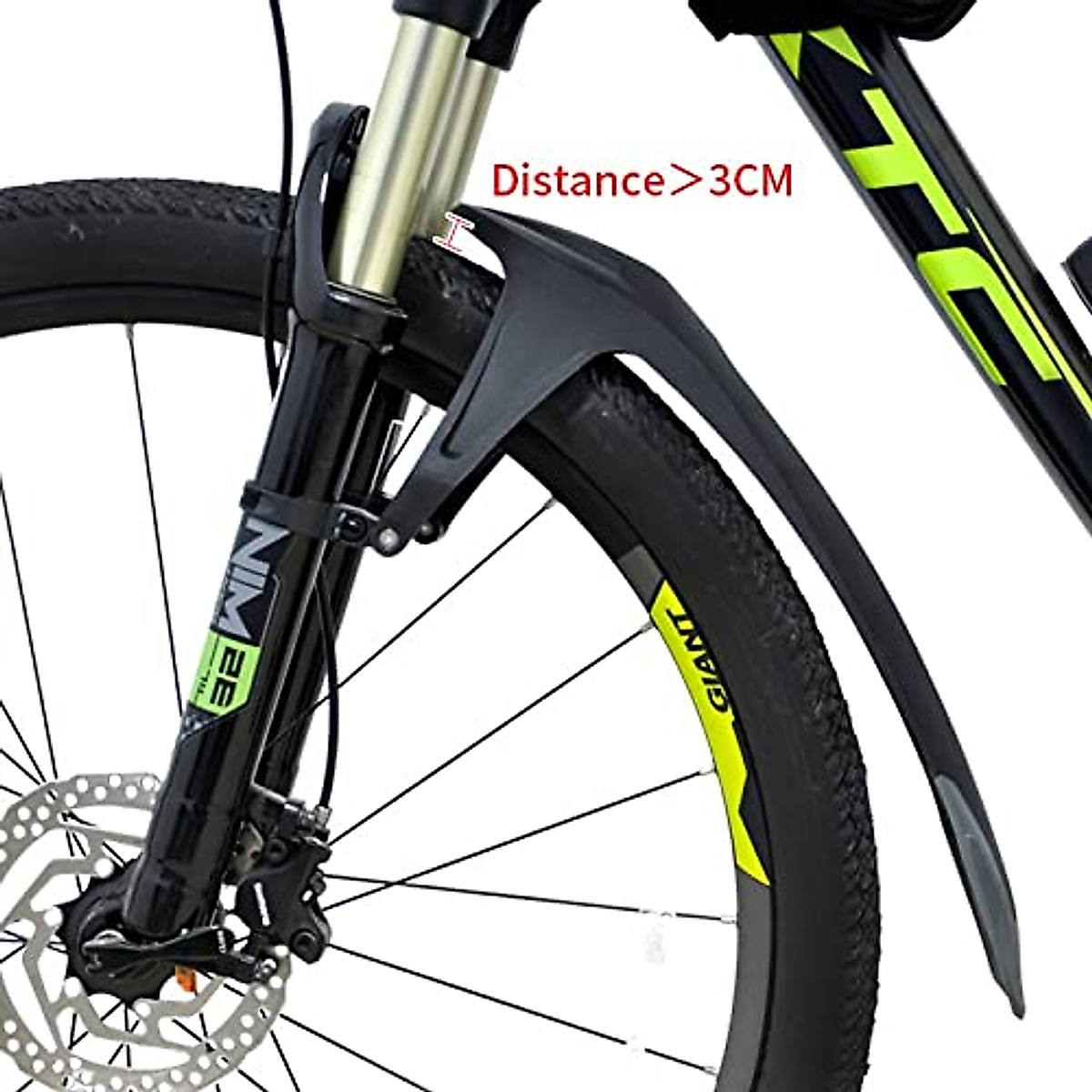RNAGRET Bike Fender, Bicycle Fender MTB Mudguard Adjustable Bicycle Fender Sets E- Bike Fender Quick Release for 24 26 27. 5 29 Inch (Color : Front)