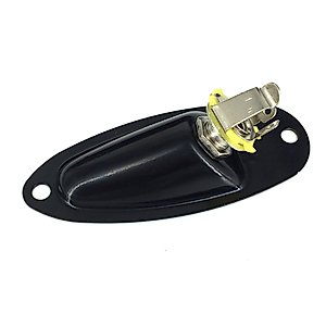 Greenten Loaded Jack Socket Plate with Screws for FD Strat Stratocaster Electric Guitar Replacement (Black)