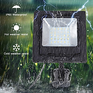 Solar Flood Lights Outdoor with 16FT Cord Separate Solar Panel Dusk to Dawn LED Spotlight Waterproof for Wall Ceiling Porch, Indoor, Garden, Landscape Lighting(White)
