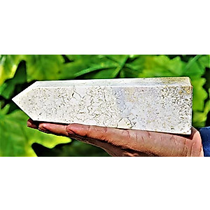 Superb Natural Polished Brown King Cobra Jasper Quartz Crystal Stone 4 Faceted Obelisk Tower (180mm/870gm) Point Minerals Specimen Chakra Healing Charged Metaphysical