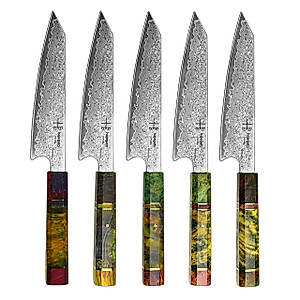 Damascus Chef Knife Petty Hajegato Unique One Of Kind Handle Professional 6 Inch Japanese Chefs Kitchen Knife Vg10 67 Layers Damascus Steel Knive with Sheath