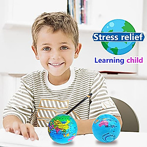 24 Pcs Globe Squeeze Balls,Earth Stress Relief Balls,Foam Squeeze Balls for Finger Exercise,Party Favors,School,Classroom,2.5 inch