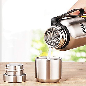 NewStyp Large Capacity Stainless Steel Thermos Portable Vacuum Flask Insulated Tumbler with Rope Thermo Bottle 500/750/1000/1500ml (750ML, Blue)