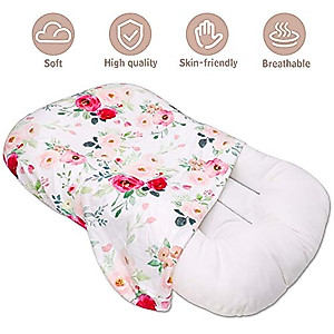 Baby Loungers Cover, Floral Newborn Lounger Cover, Baby Nest Cover for Girls, Removable Slipcover for Infant Padded Lounger, Snugly Fit(Lounger not Included)