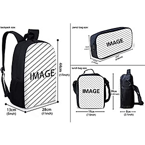 Howanight Girls Sunflower Cow Print School Bag 3-in-1 Kids Backpack Set with Lunch Box and Pencil Case