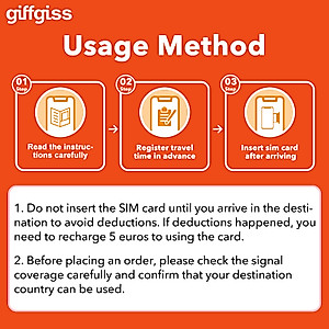 Orange Europe Prepaid SIM Card - 16GB Internet Data in 4G/LTE + 800 Mins Call in Europe, 100GB + 800 Mins Calls in Spain, Europe SIM Card for 28 Days, Supported Hotspot, Standard/Micro/Nano