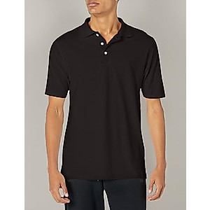 Hanes mens Short Sleeve X-temp Performance Polo fashion t shirts, Black, X-Large US