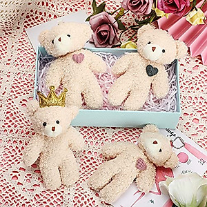 18 Pieces Mini Bear 4.7 Inch Bear Keychain Small Bear Stuffed Animal Jointed Bear Soft Tiny Bear Doll for DIY Keychain Graduation Birthday Wedding Xmas Decorations Party Favor (Mixed Style)