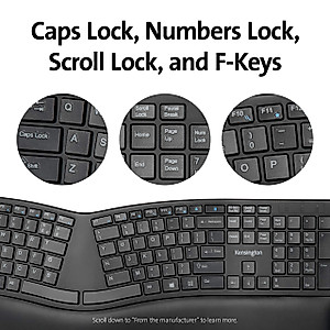 Kensington Pro Fit Ergonomic Wireless Keyboard and Mouse - Black (K75406US)