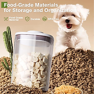 LivLab Airtight Small Grips POP Rice Cereal Dispenser - Rice Container Food Storage Bin Granola Cat/Dog Food Container (2.2 Qt)