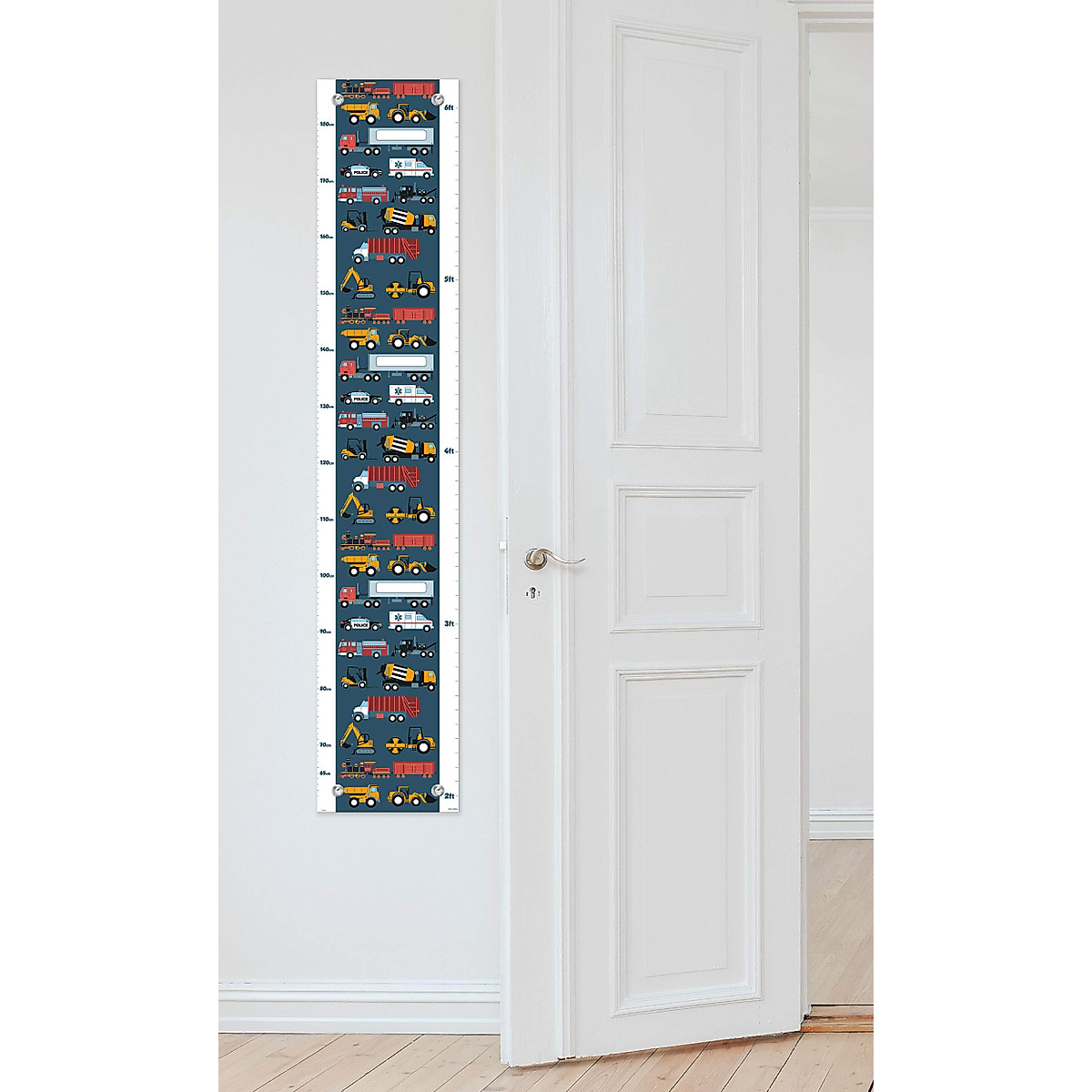 Kid Room Decor Firetruck Police Car Truck and Train Growth Chart for Kids Measurement Growth Chart