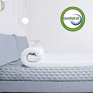 VALUXE 3 Inch Gel Memory Foam Mattress Topper Queen Size High Density Cooling Pad Pressure Relief Bed Topper (with Removable & Washable Bamboo Cover)