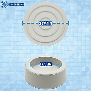 Poolzilla (2-Pack) Outside Pool Ladder Bumpers for Inground Pool - Pool Ladder Rubber End Caps Fit 1.9" Standard Swimming Pool Ladder Tubing - White