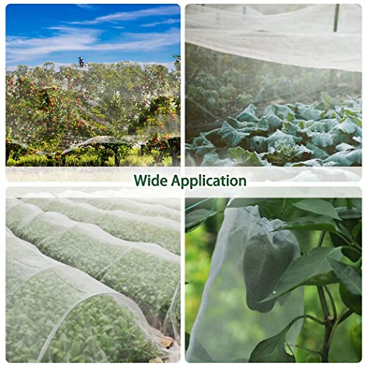 Becko US Garden Netting Plant Covers 10 x 20 Ft, Mesh Netting Pest Barrier for Garden Ultra Fine Mesh Plant Covers Protection