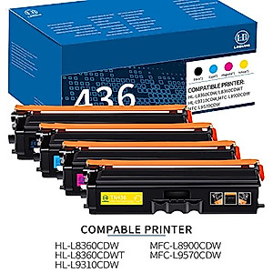 Lobung Compatible Toner Cartridge Replacement for TN-436 TN 436 TN436 TN-436BK TN433 TN431 for Brother HL-L8360CDW HL-L8360CDWT MFC-L8900CDW HL-L8260CDW MFC-L8610CDW MFC-L9570CDW Printer