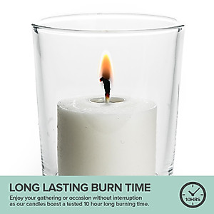 Stock Your Home White Votive Candles, Unscented Votive Candles Bulk Pack (72 Count) 10 Hour Burn Time for Parties and Weddings, Small White Candles, Long Burning Votive Candles