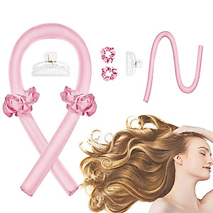 CORATED Heatless Curling Rod Headband, No Heat Silk Ribbon Rollers for Overnight Sleeping Curls, Styling Kit with Hair Clips and Scrunchie