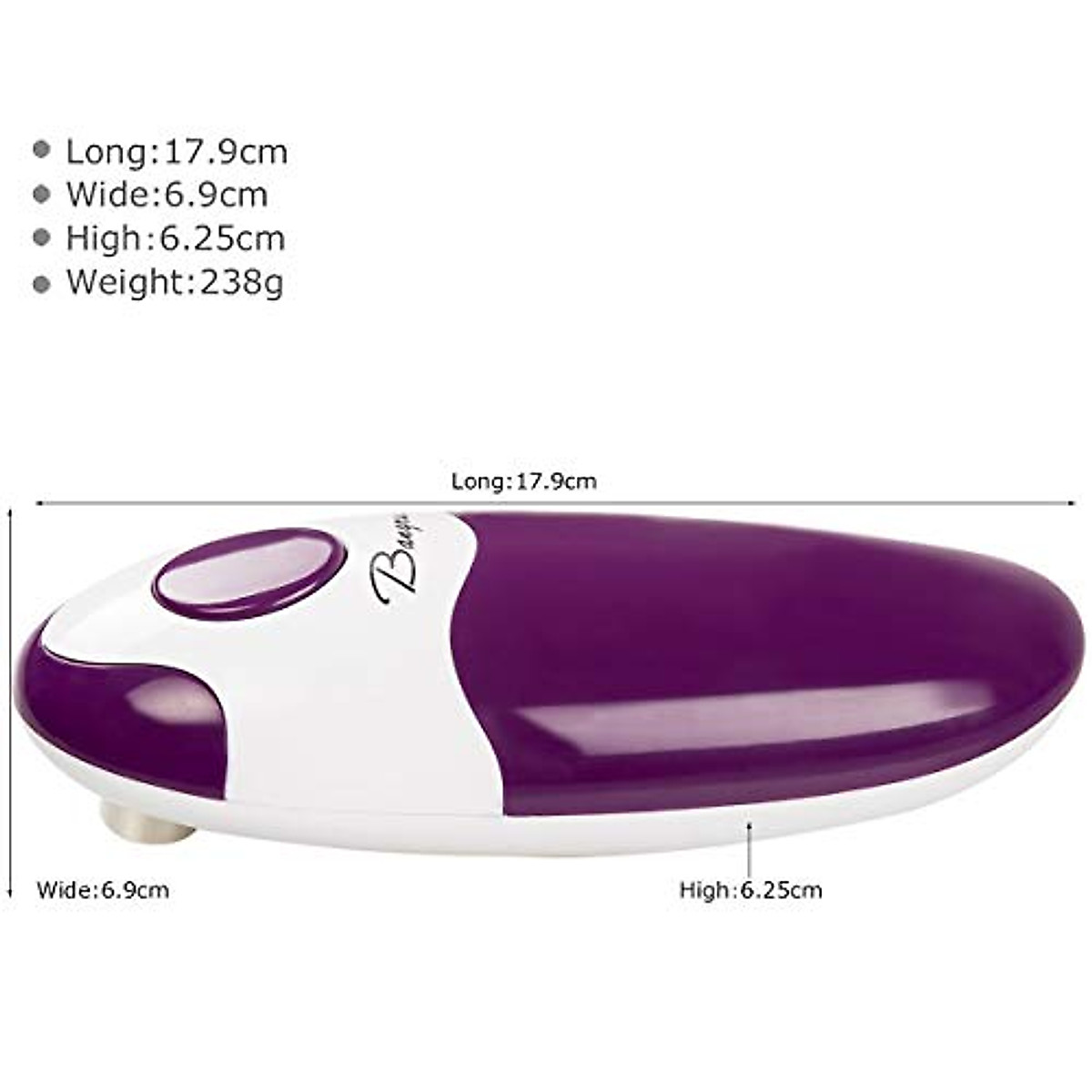 Kitchen Automatic Safety Cordless One Tin Touch Electric Can Opener&Bangrui Professional Electric Can Opener.One-touch switch .Smooth can edge.Being friendly to left-hander and arthritics!(Purple)