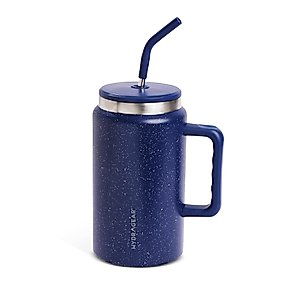 Hydragear Edge Stainless Steel Tumbler with Easy-Carry Handle and Resudable Metal Straw - 50 Oz - Planetarium Speckle