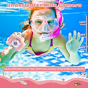 FKATEEN Kids Camera Underwater Waterproof Digital Camera for Kids 2 Inch IPS Screen 1080P HD Kids Video Action Camera for 3 4 5 6 7 8 9 10 Year Old Girls Boys Thanksgiving Christmas Birthday Gift