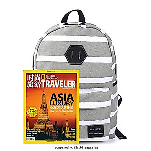MoreChic Causal Canvas Stripe Backpack Travel Daypack Backpacks For Teen Girls Women