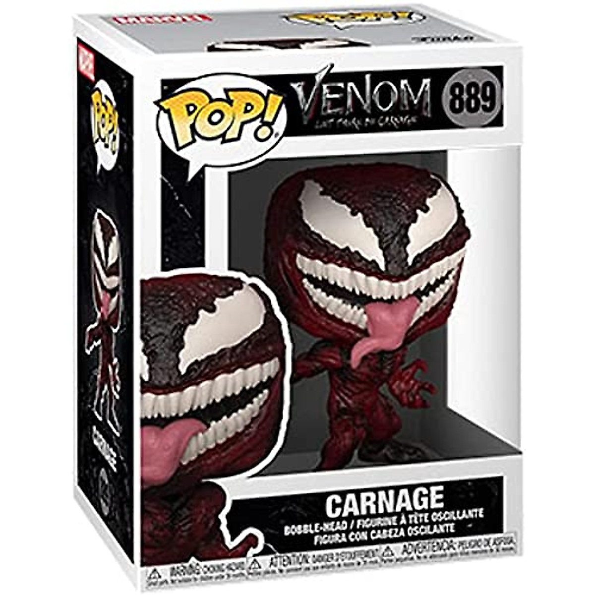 POP Marvel: Venom 2 Let There Be Carnage - Carnage [Cletus Kasady] Funko Pop! Vinyl Figure (Bundled with Compatible Pop Box Protector Case), Multicolor, 3.75 inches