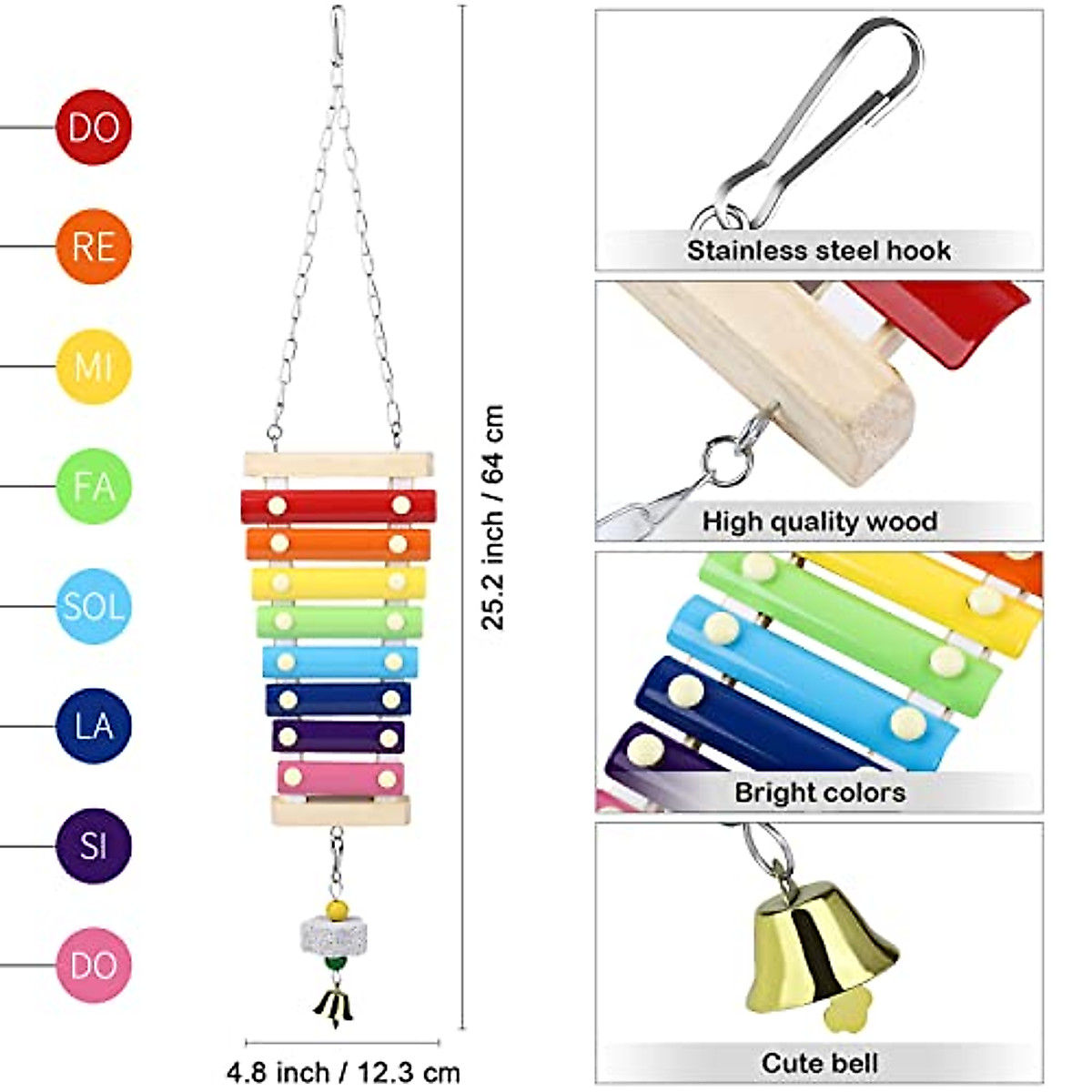 Tiibot 10 Pieces Chicken Toys Set for Hens Including Chicken Xylophone Toy Chicken Coop Mirrors Swing Ladder Toys Chicken Pecking Toys Veggies Skewer Vegetable Hanging Feeder for Chicken Coop